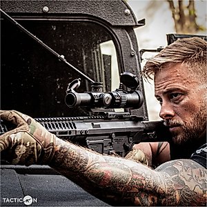 Tacticon Apex Falcon 1-6 x 24mm FFP LPVO Scope with Cantilever Mount | Combat Veteran Owned Company | Tactical Low Power Variable Optic with Illuminated Red Mil-Dot Reticle for Rifle