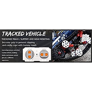 General Jim's 360 Degree Remote Control Crawler Monster Truck Vehicle with Remote Phone App Controlled Modular Building Blocks Bricks Vehicle 625 Piece Toy Building Set - for Teens and Adults