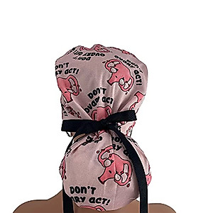 Turn Up Ponytail Medical Scrub Cap – Don’t Ovary Act Ponytail Scrub Hats, Bouffant, Unisex Surgical Caps, Dr. Hats, Nurses Hats. Scrub Hat for Women & Men tie Back | Working Cap with Holder