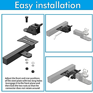 Trailer Hitch Receiver,Bolt-On 2-Inch ATV UTV Trailer Hitch Receiver Adapter