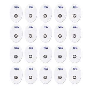 TENS Electrodes, Premium Quality Small Replacement Pads for TENS Units, 10 Pairs of Snap TENS Unit Electrodes (20 TENS Unit Pads), 1.57 inch (4cm) x 1.18 inch (3cm), Discount TENS Brand