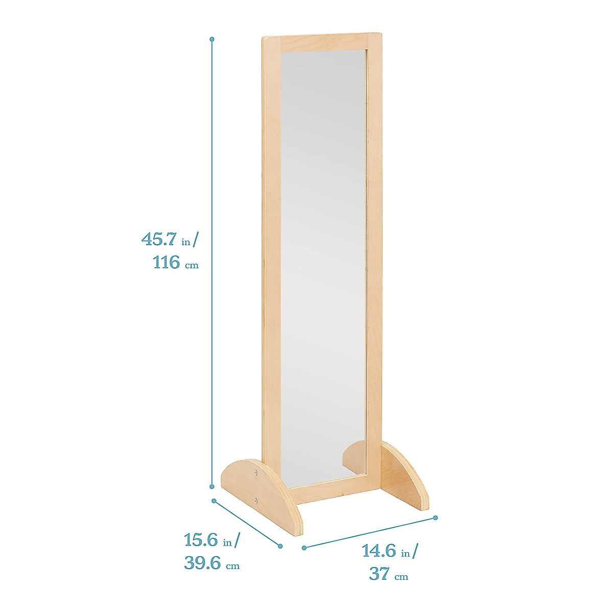 ECR4Kids Single-Sided Bi-Directional Mirror, Kids Furniture, Natural