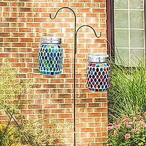 2 Pack Solar Outdoor Mosaic Lantern,Solar Lights Outdoor Hanging Lanterns Rechargeable Waterproof Table lamp Mosaic Night Light for Garden, Patio, Party, Yard, Outdoor/Indoor Decorations