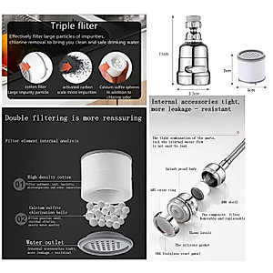 3Modes High Pressure Luxury Filtered Kitchen Water Faucet Aerator Home Pressure Water Diffuser Bubbler Water Saving Filter Shower Head Nozzle Tap Connector