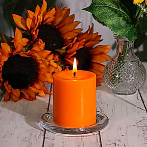 Richland Set of 3 Orange Pillar Candles 3" x 3" Unscented for Weddings Home Holidays Relaxation Spa Church…