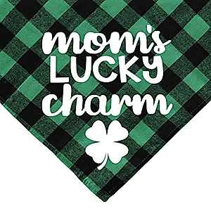 JOTFA St. Patrick’s Day Dog Bandanas, Plaid Dog Puppy St. Patrick’s Day Bandana Scarf for Small Medium Large Dogs Pets (Mom’s Lucky Charm & Kiss Me I’m Irish)