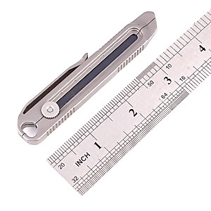 Samior TU97 Titanium Small Utility Knife, Precision Craft Knife, Retractable Box Cartons Cutting Knife, for Office, Home, Arts, Crafts, with 10 Blades