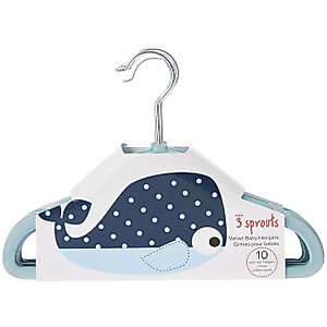 3 Sprouts Baby Hangers – Velvet Closet Clothes Organizers for Nursery, 10 Pack