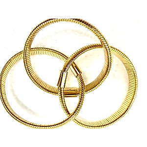 Marshal Metal Fashion Bracelet Omega Stretch Triple Cobra Bracelet (10mm x3) (Gold)