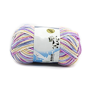 TEHAUX 50g Cotton Yarn Soft Chunky Crochet Knitting Yarn for Sweaters Hats Scarves