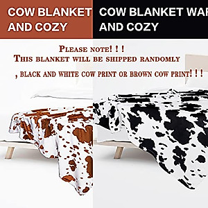 Fleece Cow Print Blanket Flannel Lightweight Insulated Bed Throw Soft Sofa Blanket Cow Print Blanket for Adults Adorable Plush Gift for Daughter Mom, Bedroom Decor 50"×60", Gift Cow Print Mask