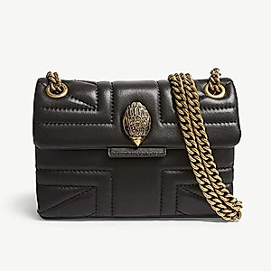 Kurt Geiger Women’s Mini Kensington Union Jack Quilted Leather Crossbody, Black
