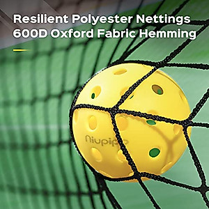 niupipo Pickleball Paddles/Pickleball Net - Pickleball Paddle Set of 2 w/Fiberglass Surface & 2 Durable Overgrips, Portable Pickleball Net System with Metal Frame Stand & Carrying Bag, Great for Fun