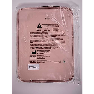 MoKo 12.9 Inch Tablet Sleeve Bag, Protective Bag with Two Compartments Fits iPad Pro 12.9 M2 2022/2021/2020/2018,Surface Laptop Go 12.4",Galaxy Tab S8+ 12.4", Pink