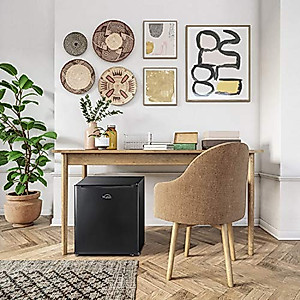 Walsh WSR17BK Compact Refrigerator, 1.7 Cu.Ft Single Door Fridge, Adjustable Mechanical Thermostat with Chiller, Reversible Doors, Black