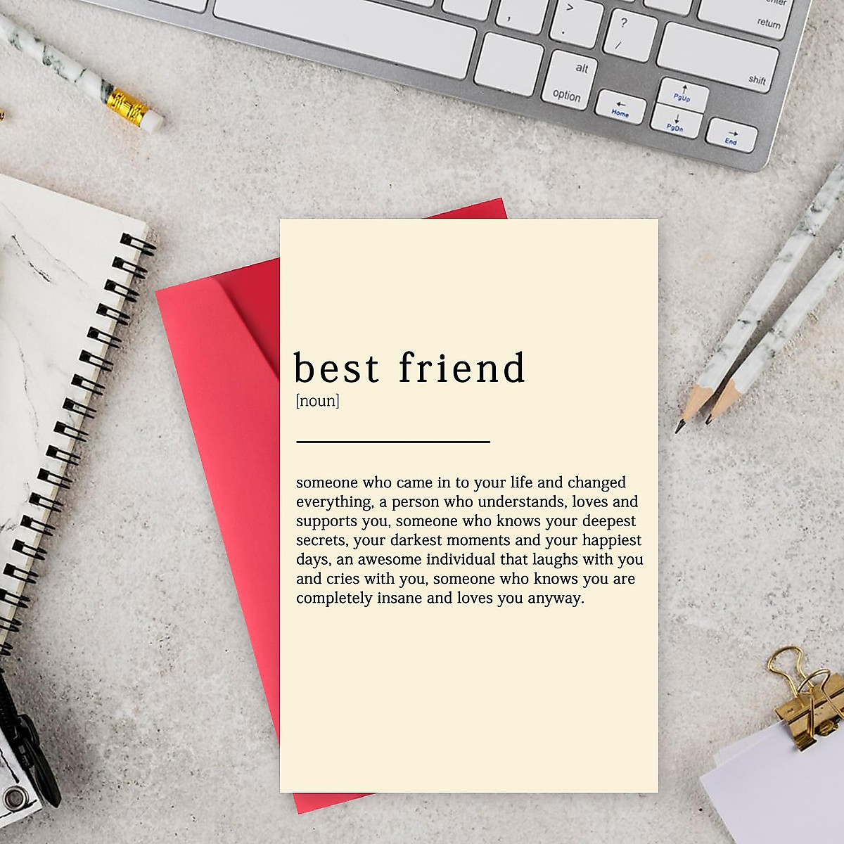 mmuue Funny Best Friend Birthday Card for Women Men, Happy Birthday Gifts for Best Friend Bestie, Sweet Friendship Thank you Card for Him Her