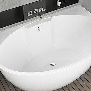 Tip Toe Bathtub Drain Conversion Kit Assembly, Tub Drain Plug Trim Set Bath Tub Drain Stopper with Two-Hole Overflow Faceplate (Chrome Plated)