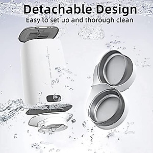 ROJECO Automatic Cat Feeders for 2 Cats, 4L Cat Food Dispenser with APP Control, Double Stainless Steel Bowls, Dual Power Supply and Low Food Alarms, 2.4GHz Wi-Fi Enabled Pet Feeder for Cats and Dogs