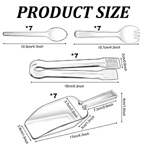 TBoxBo Food Scooper Transparent Tongs Plastic Serving Utensils Feeding Spoon 28 Pack Mini Transparent Thickened Plastic Scoop Dog Food Scoop Pet