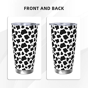 CHASOEA Cow Print Tumbler 20oz Animal Stainless Steel Vacuum Insulated Tumblers with Lid and Straw Travel Coffee Mug Tea Wine Cups Water Bottle Gifts for Women Cow Lovers