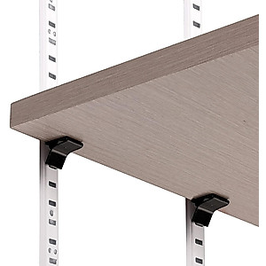 Shelf Clips, Hosrnovo 28PCS Adjustable Supports Clip for 255 Standard Pilaster, Heavy Duty Metal Shelving Brackets Clips for Kitchen Cabinet Bookcase (Black)