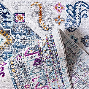 Rugs.com Budapest Collection Area Rug – 8' x 10' Multi Low-Pile Rug Perfect for Living Rooms, Large Dining Rooms, Open Floorplans