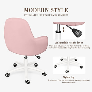 HDHNBA Cute Office Chair Home Computer Chairs Adjustable Task Chairs Modern Office Chair Makeup Chair 360° Swivel Computer Chair Mid Back Chair.