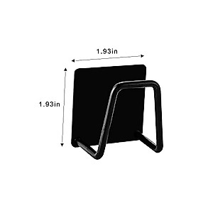 2 Pack Adhesive Sponge Holder Sponge Organization for Kitchen Sink No Drilling Sink Caddy Stainless Steel Waterproof Rustproof Dry Fast Sponge Accessories (Black)