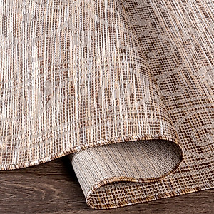 Mark&Day Outdoor Rugs, 5x7 Castricum Traditional Indoor/Outdoor Taupe Area Rug, Non Shedding Brown Cream Carpet for Patio, Porch, Deck, Bedroom, Living Room or Kitchen (5'1" x 7')