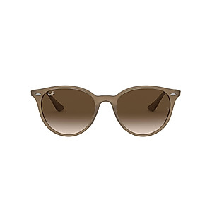 Ray-Ban RB4305 Round Sunglasses, Opal Beige/Brown Gradient, 53 mm