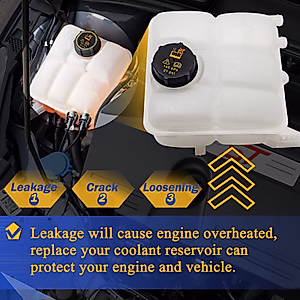 X4XZ Front Engine Coolant Reservoir Radiator Expansion Tank for Ford Focus 12-18/Escape 13-16/C-Max 13-18/Transit Connect 14-16 603-382
