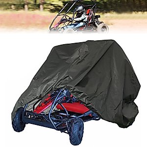 QYMOTO Go Kart Cover,Go Kart Accessories 2 Seater Coleman KT196 Outdoor All Weather Protection Waterproof Windproof GK200, CK196,Baja,TrailMaster,Mudhead Buggy Parts