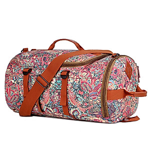 Women Multicolor Duffle-Backpack Hybrid Weekender Travel Duffel Bag Gym Bag Laptop Backpack for Women HB-26 (HS)