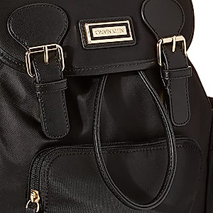 Calvin Klein Belfast Nylon Buckle Backpack, Black/Gold