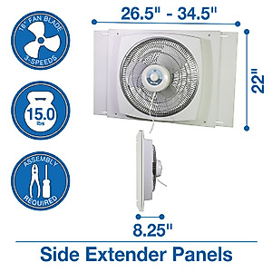 Air King 9155 Window Fan, 16-Inch,White