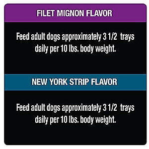 CESAR Adult Soft Wet Dog Food Filets in Gravy Variety Pack, Filet Mignon and New York Strip Flavors, 3.5 oz. - 12 Trays (1-Pack)