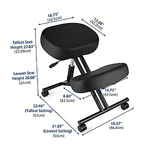 Himimi Kneeling Chair Ergonomic for Office, Height Adjustable Stool with Thick Foam Cushions for Home and Office - Improve Posture to Relieve Neck & Back Pain, New Upgraded Pneumatic Pump