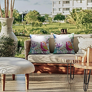 Rsyuanyi Outdoor Throw Pillows Waterproof Set of 2 Patio Pillows 18×18 Inch Decorative Pillows for Bed, Couch, Sofa and Patio Furniture