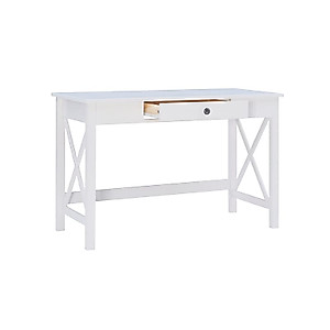 Linon Dalton Wood Laptop Desk in Antique White