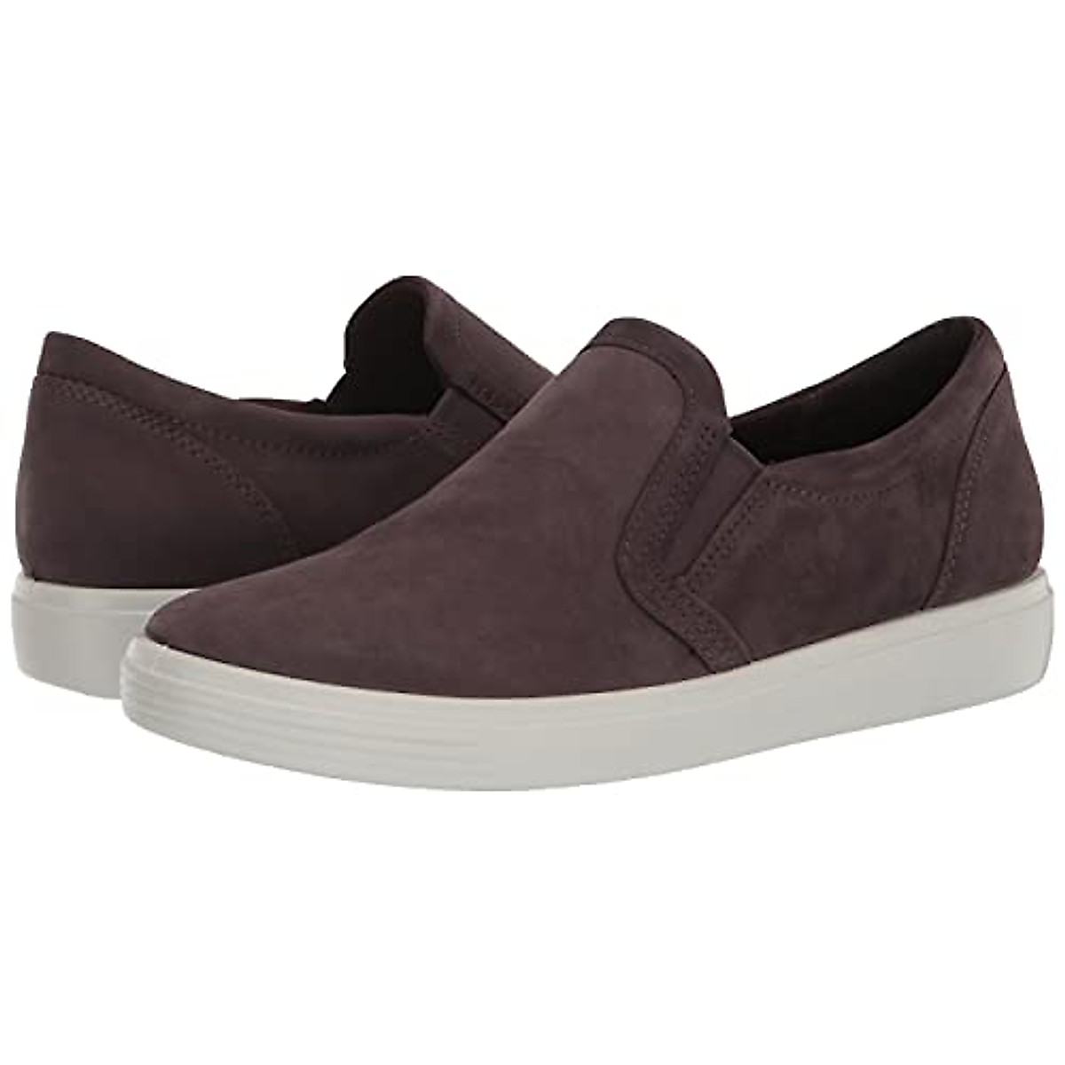 ECCO Women's Soft Classic Slip On Sneaker, Shale Nubuck, 8-8.5