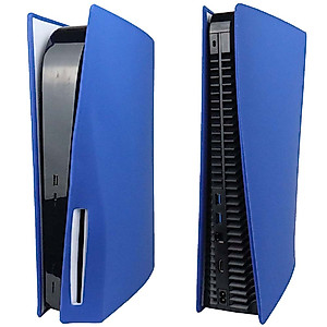 Aosai Silicone Skin Cover for PlayStation 5, Dustproof Anti-Scratch Anti-Fall Protector Case for Sony PS5 Disk Version/Digital Edition Console (Disk Version, Blue - Disk Version)