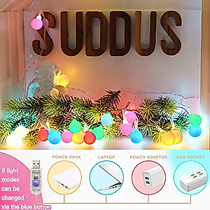 suddus Globe String Lights Bedroom, 100 Led Fairy Lights Plug in, Indoor String Lights for Classroom, Dorm, Birthday, Backyard, Patio, Garden, Party, Living Room, Pastel Color