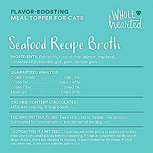 WholeHearted Flavor-Boosting Wet Cat Meal Topper Broths Variety Pack, 1.4 oz, Count of 12