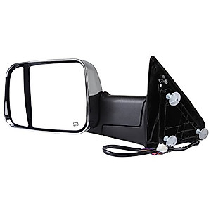LSAILON Tow Mirrors Towing Mirrors Fit for 2011-2016 for Dodge for Ram 1500/2500/3500 with Left and Right Side Power Control Heated with Turn Signal Light Puddle Light Chrome