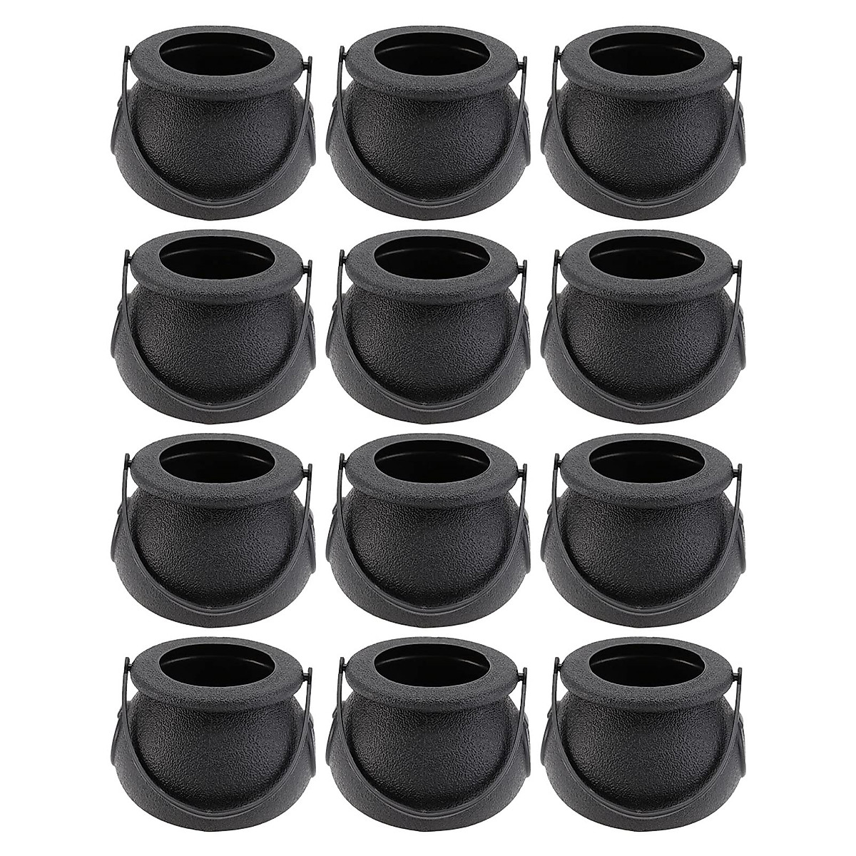 SEWACC 12 pcs 5x7cm Cauldron Kettles Handle Halloween Party Candy Buckets Witch Cauldron Decorations Hanging Props
