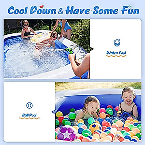 Inflatable Swimming Pool for Kids,120"x72"x22" Full-Sized Family Swim & Ball Pool for 2 3 4 5 Years Old Kids and Adults, Summer Swim Center for Garden and Backyard
