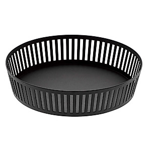 Yamazaki Home Striped Steel Fruit Basket - Kitchen Storage Produce Holder Steel Wide Black