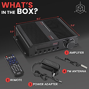 Pyle 100W 5 Channel Audio Amplifier - Wireless Bluetooth Home Theater Power Stereo Receiver with Surround Sound w/HDMI, AUX, FM Antenna, Subwoofer Speaker Input, 12V Adapter - PFA540BT.6