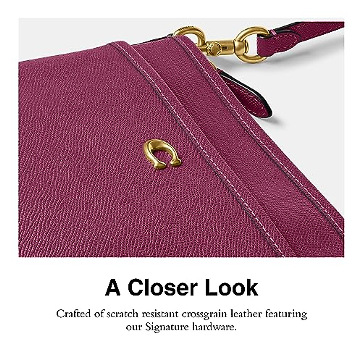 COACH Crossgrain Leather Kitt, Deep Plum