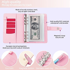 Budget Binder Money Organizer for Cash Cash Envelopes for Budgeting Budget Binder with Cash Envelopes (Pink)